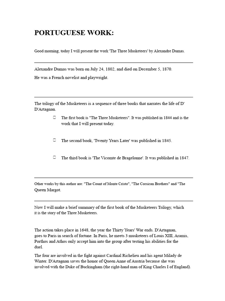 The Three Musketeers Text | PDF | The Three Musketeers | Alexandre Dumas