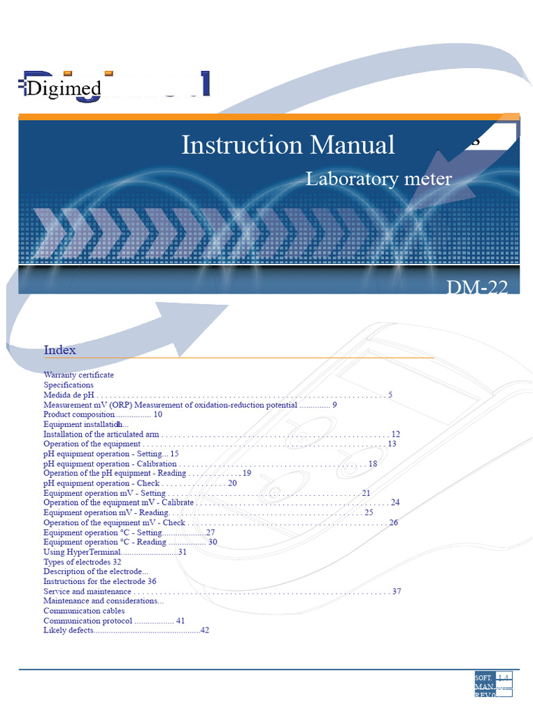DM-22 Laboratory Meter Instruction Manual | PDF | Hydroxide ...