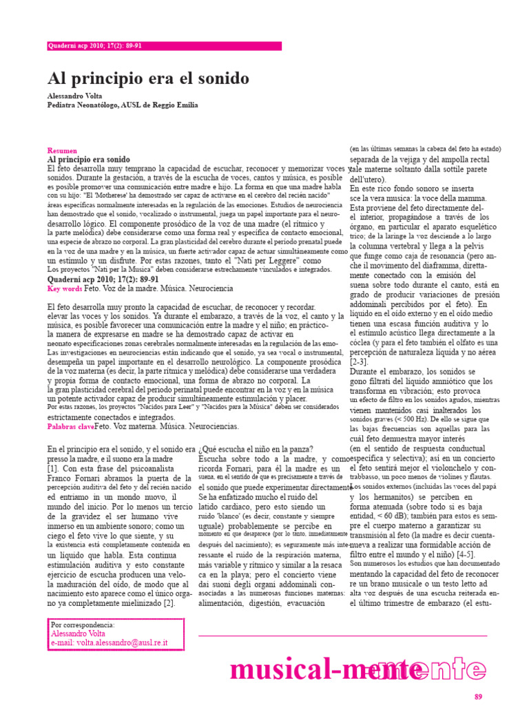 Alessandro Volta - Al Principio Era El Sonido | PDF | Sonido | Neurociencia