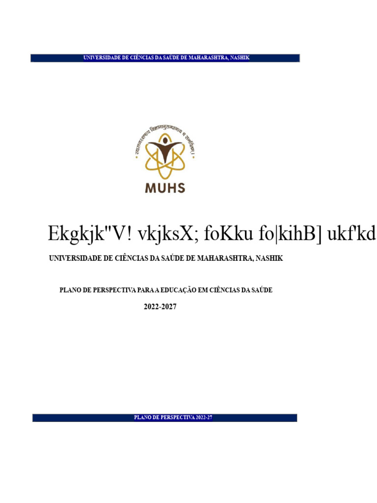Plano de Perspectiva MUHS 2022-2027 | PDF | Science | Educação Médica