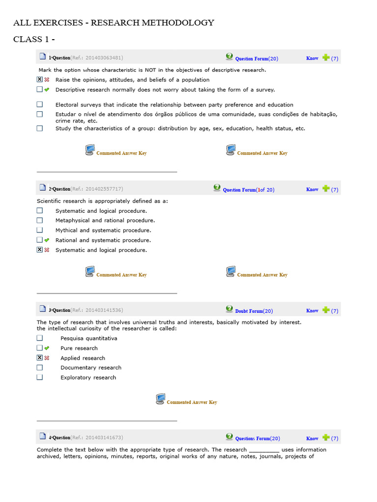 Research Methodology Exercises Guide | PDF | Scientific Method ...