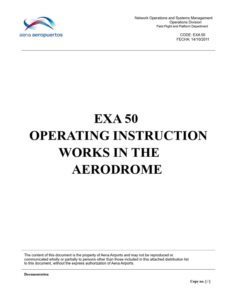 Exa 50. Operational Instruction For Work at The Airport | PDF | Airport ...