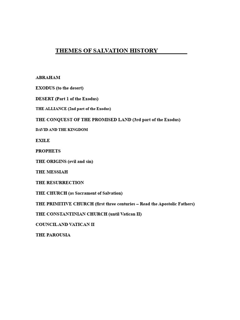 Themes of The History of Salvation | PDF