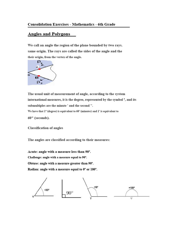 6th Grade Math: Angles & Polygons Guide | PDF