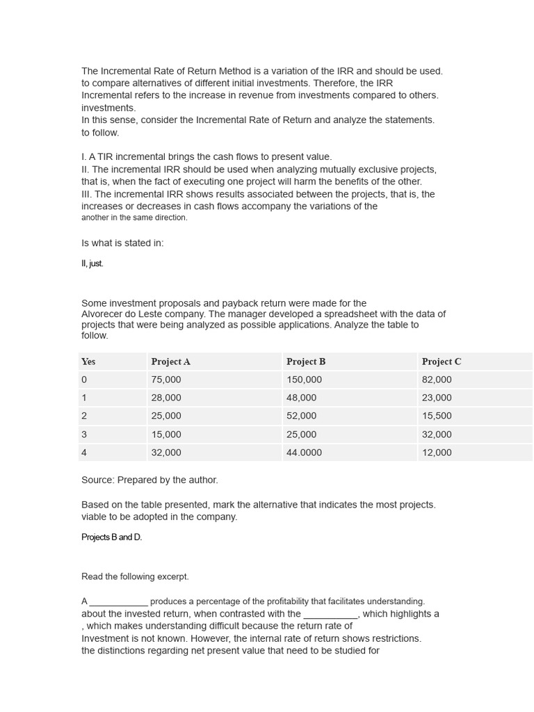 Activity 2 Finance Long Term | PDF | Internal Rate Of Return | Net ...