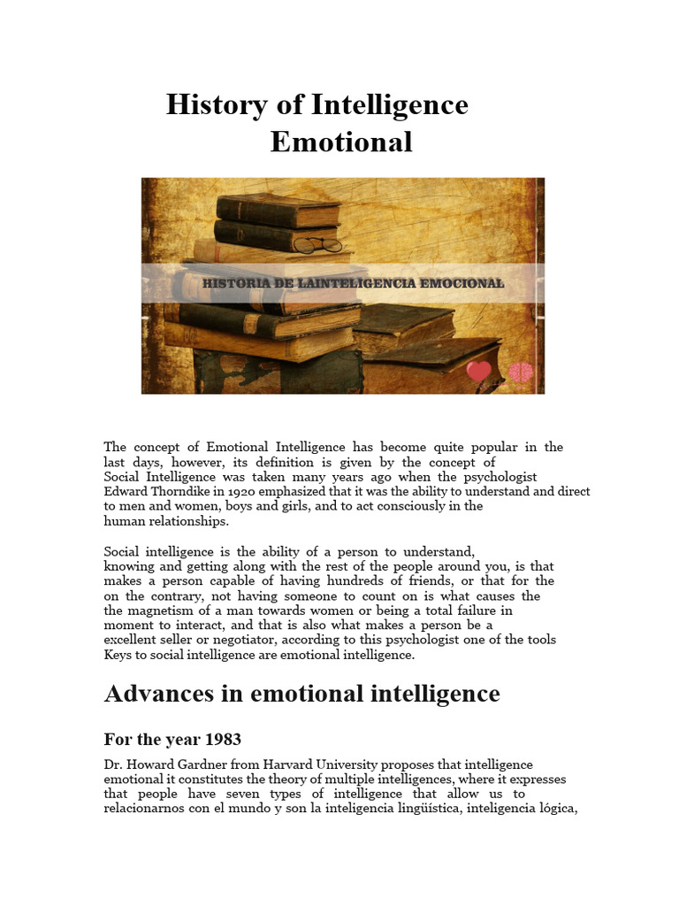 History of Emotional Intelligence | PDF | Emotional Intelligence ...