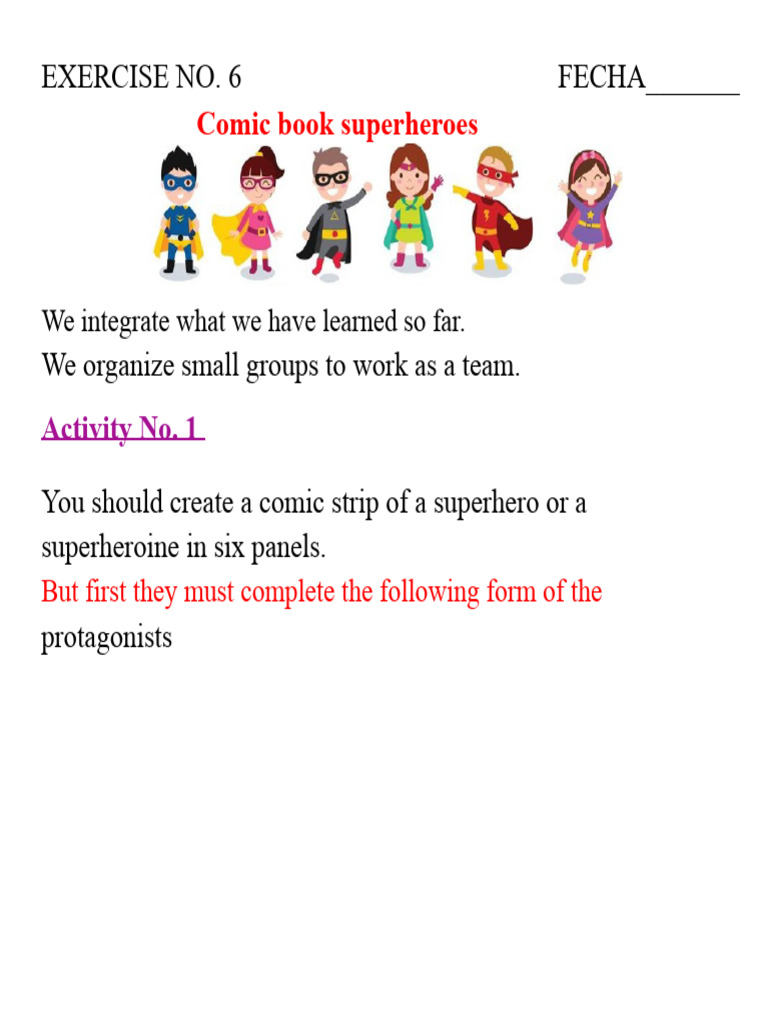 Create Your Own Superhero Comic Strip | PDF