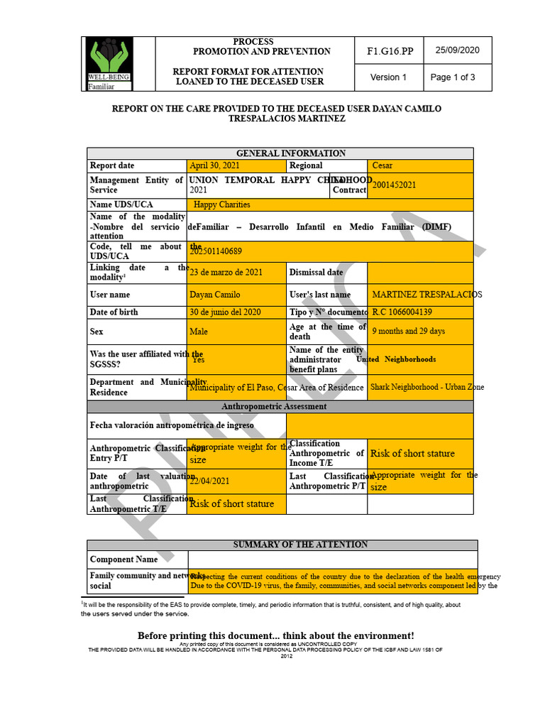 Report Format For Deceased User v1 | PDF | Behavioural Sciences