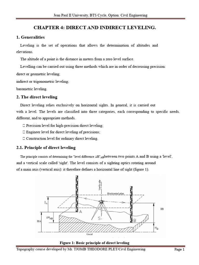 Direct and Indirect Leveling Techniques | PDF | Standard Deviation