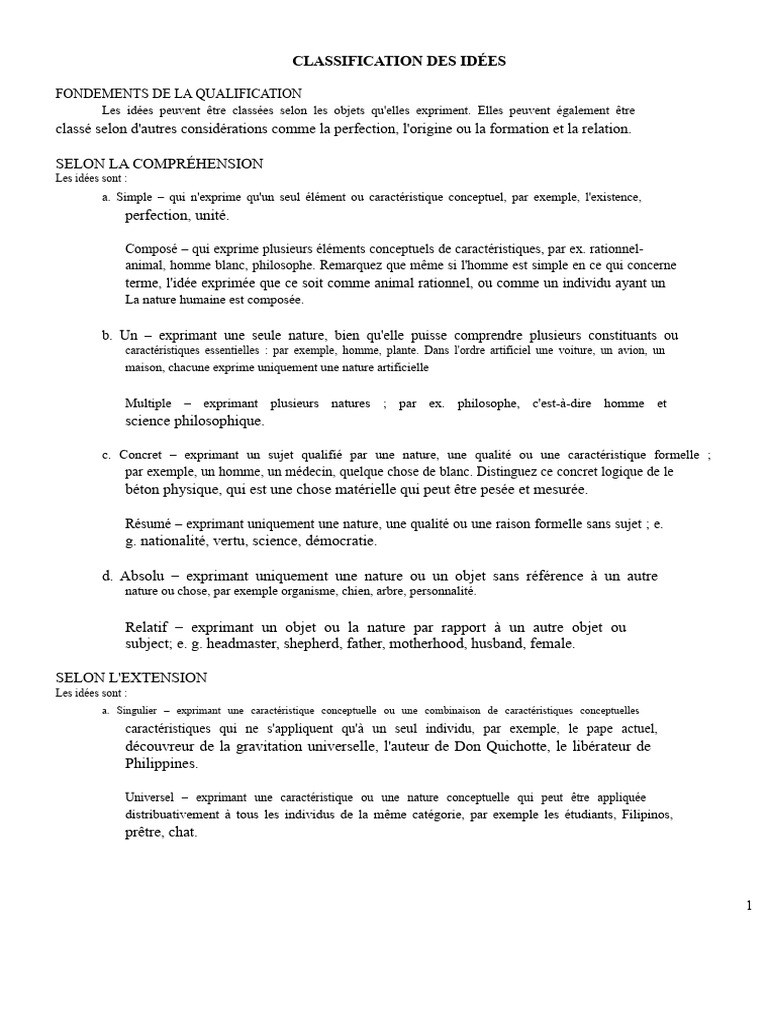Classification des idées et leurs types | PDF | Dieu | Concept