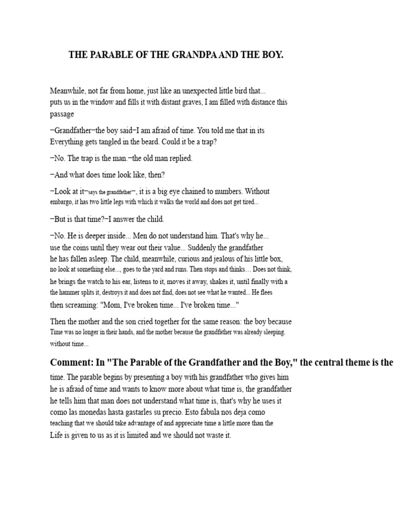 GRANDFATHER AND CHILD PARABLE.pdf | PDF