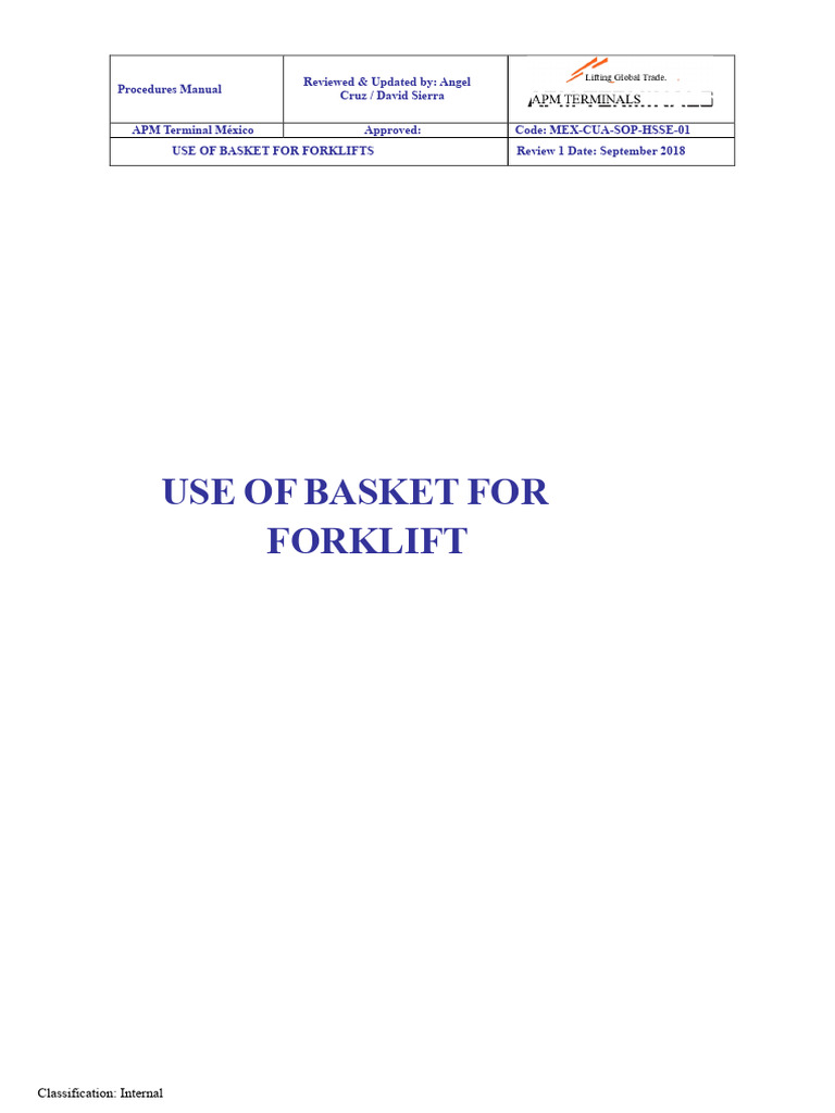 Forklift Basket Safety Procedures | PDF | Forklift | Door