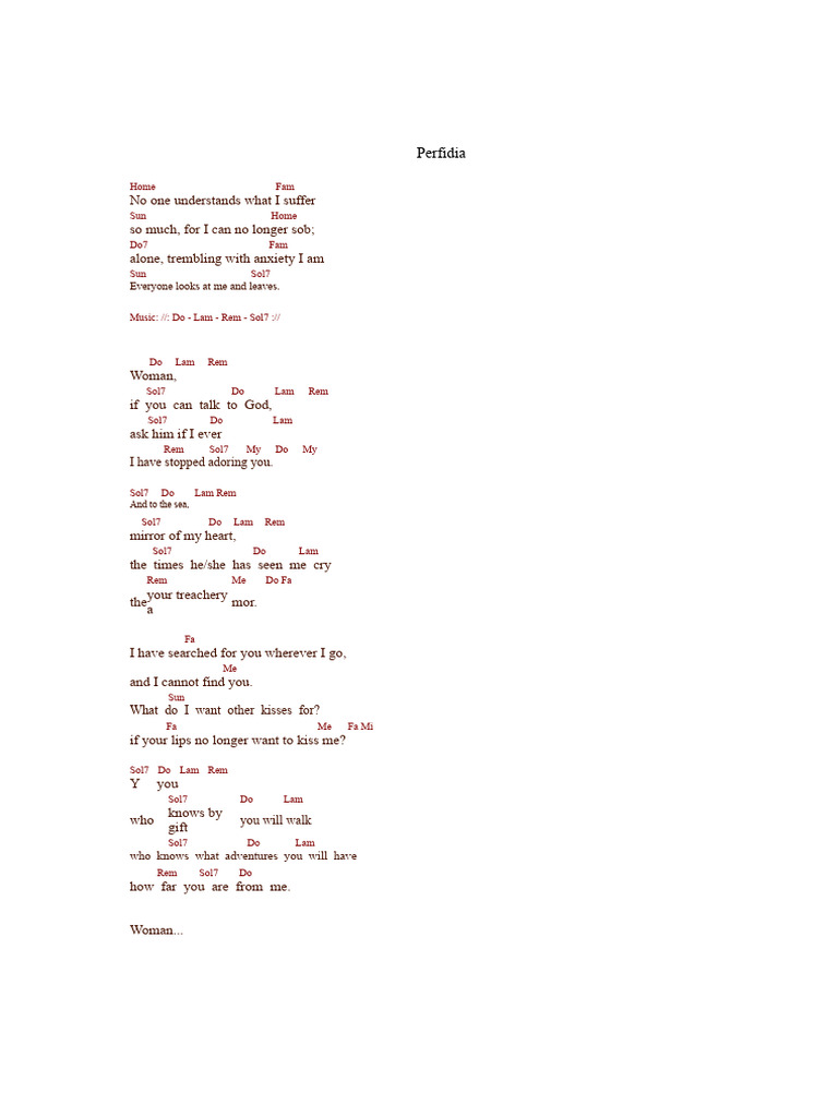 Perfidia - chords.doc | PDF
