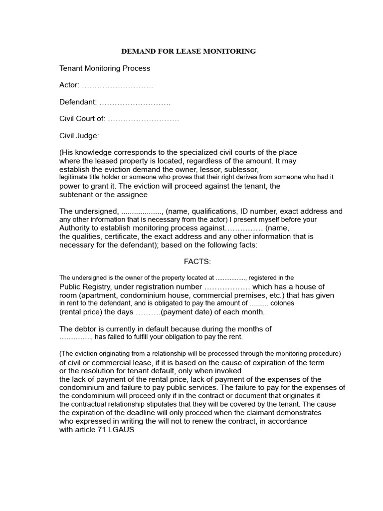 Claim For Rental Monitoring | PDF | Lease | Eviction