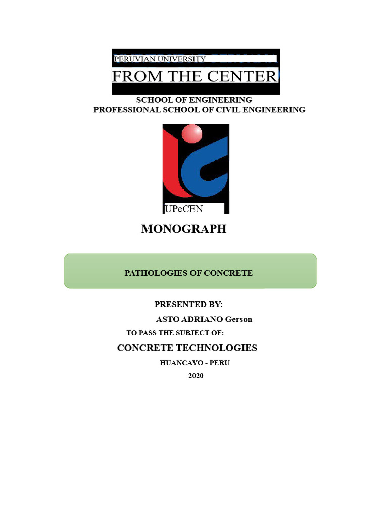 MONOGRAPH ON PATHOLOGIES OF CONCRETE | PDF | Concrete | Cement