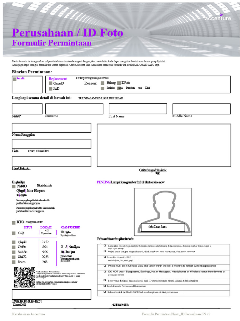 Formulir Permintaan Foto ID Perusahaan | PDF