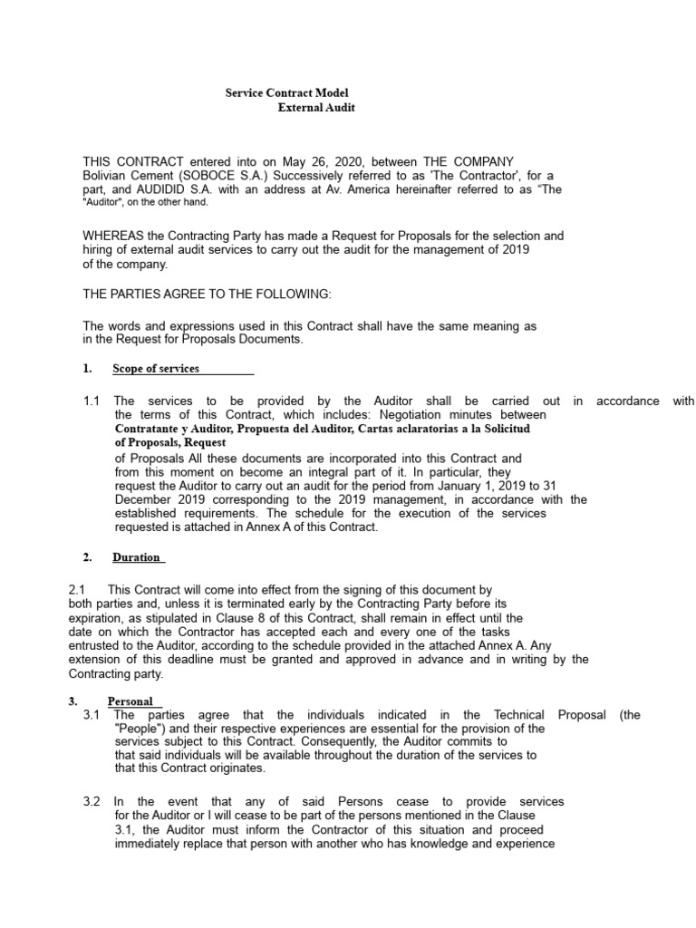Audit Services Contract Template | PDF | Common Law | Civil Law (Legal ...