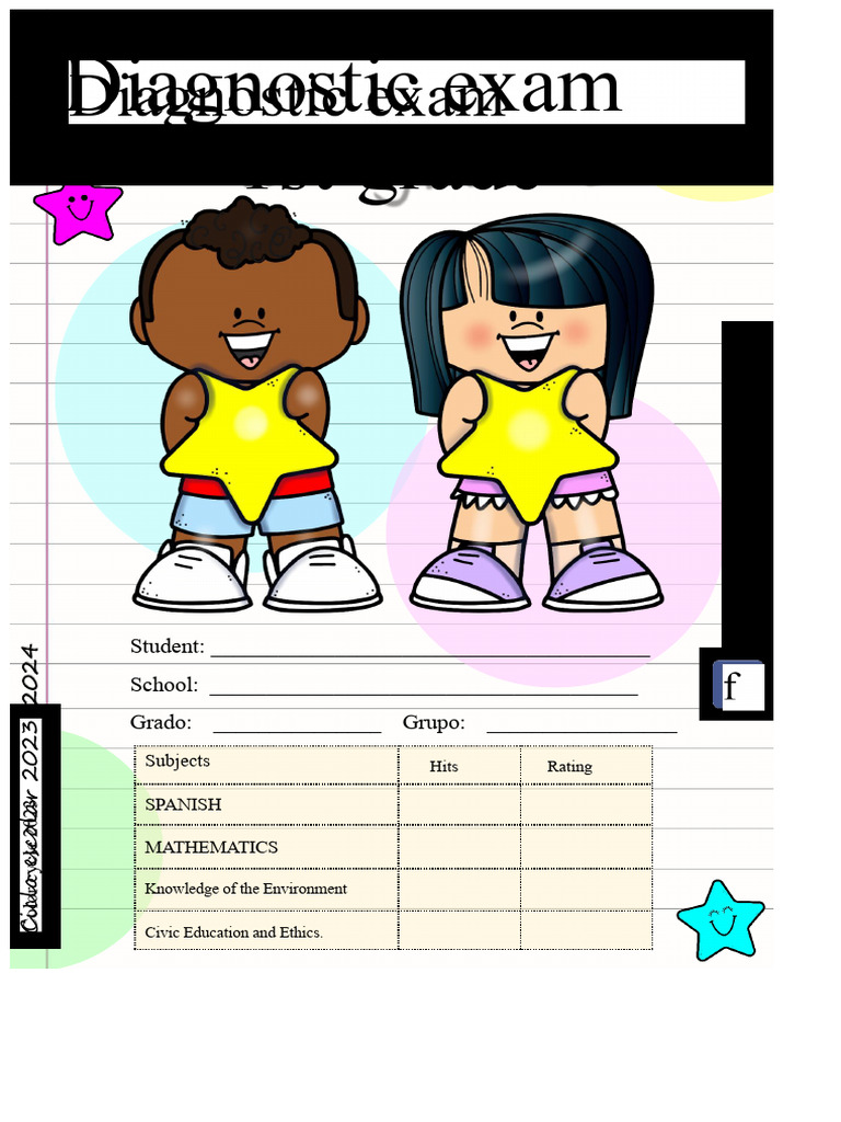 Diagnostic Exam First Grade | PDF