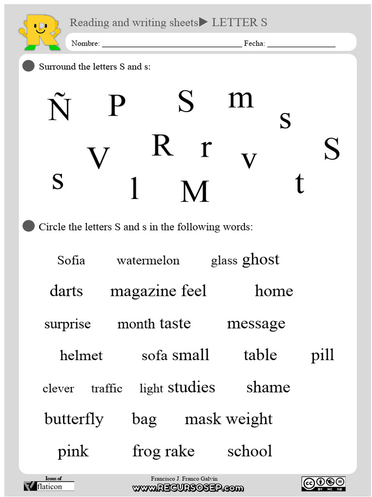 Reading and Writing Letter S | PDF