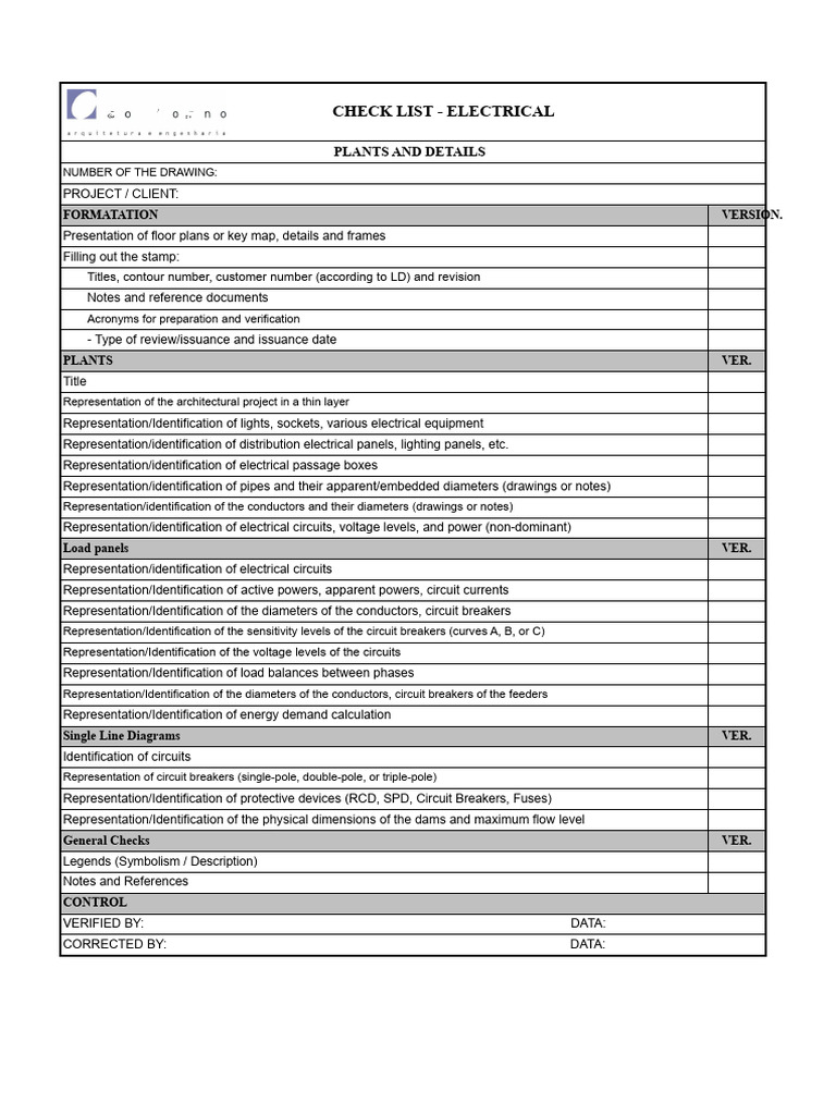 Electrical Check List | PDF | Power Engineering | Electrical Equipment