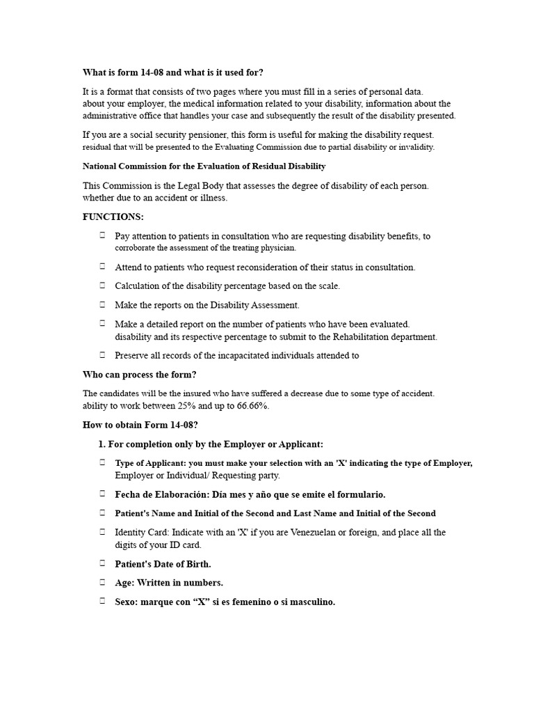 Procedures for the Social Security Form 1408. | PDF | Disability ...