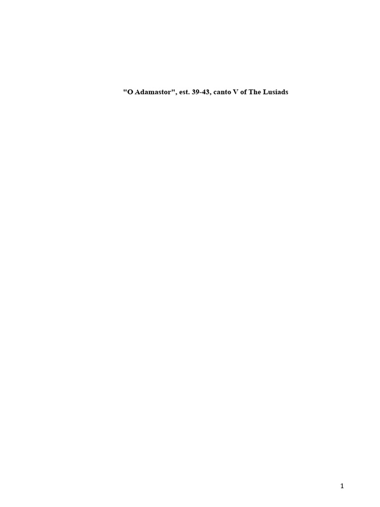 "O Adamastor: The Lusiads Canto V" | PDF | Portugal