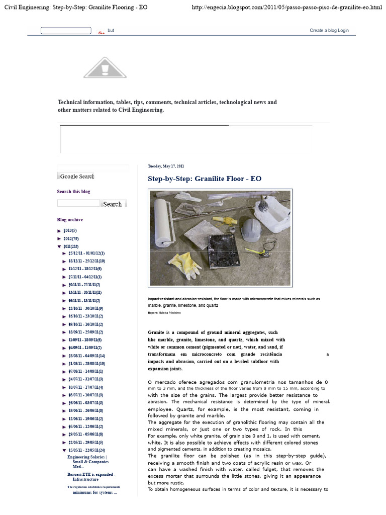 Civil Engineering - Step-By-Step - Granilite Flooring - EO | PDF ...