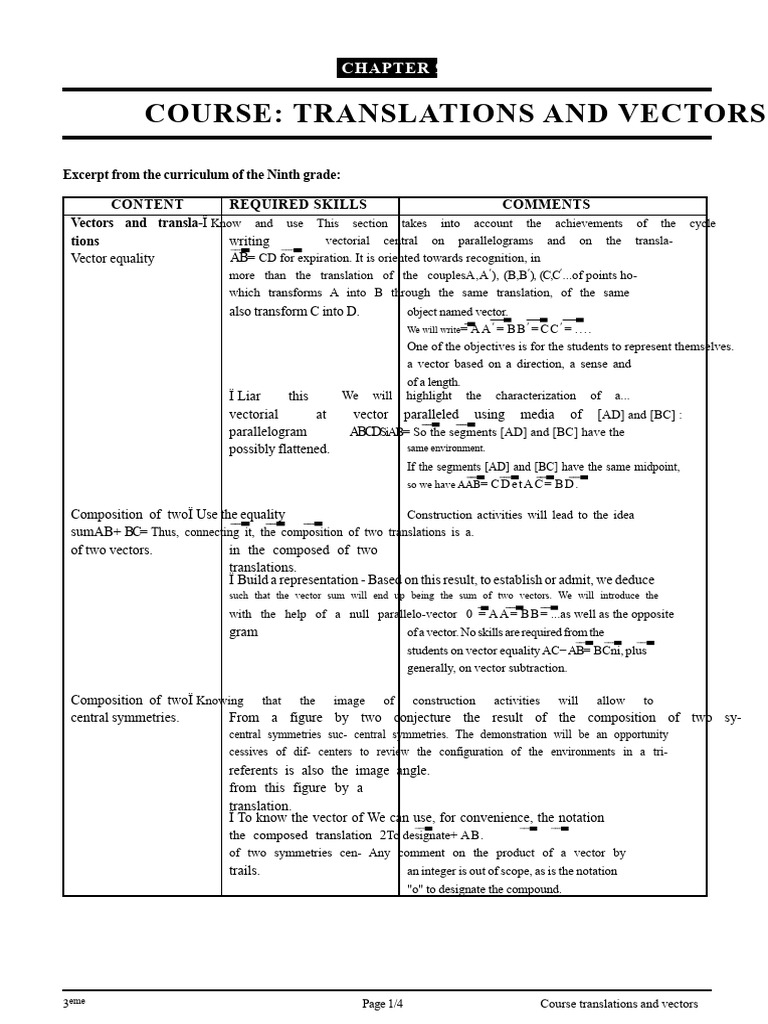 Course-Vectors-and-translation-__3rd-year-college1 | PDF | Euclidean ...