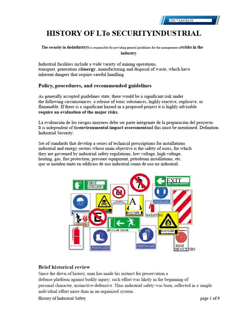 History of Industrial Security Overview | PDF | Occupational Safety And ...