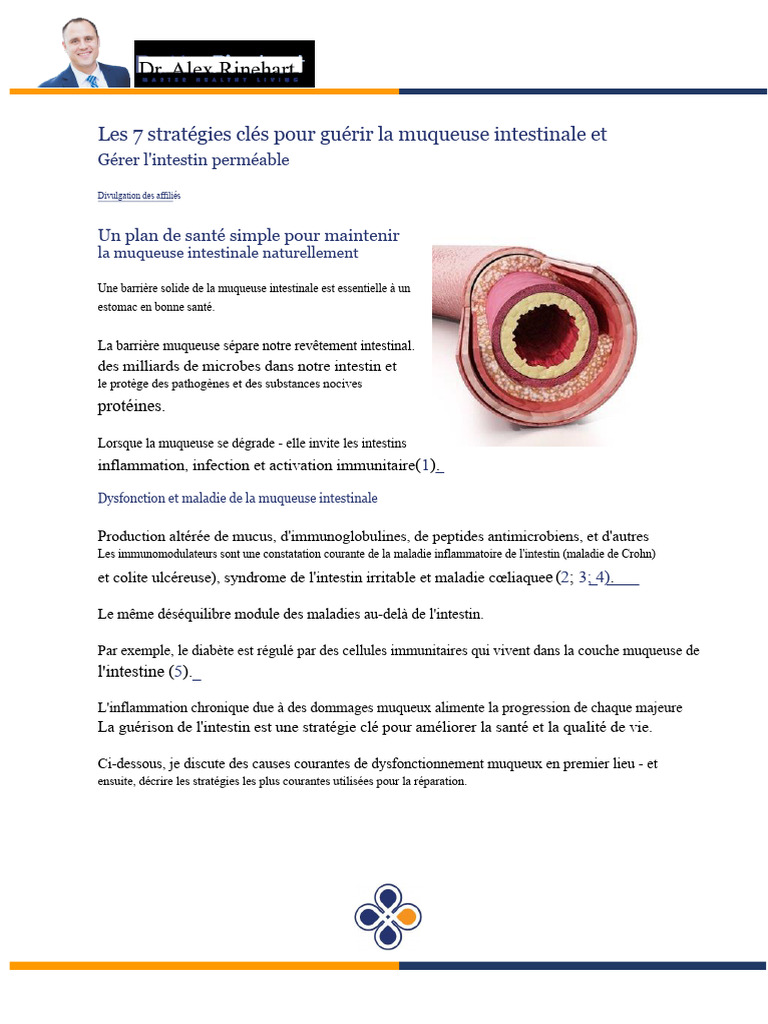 7 Stratégies pour Guérir la Muqueuse Intestinale | PDF | Probiotique ...