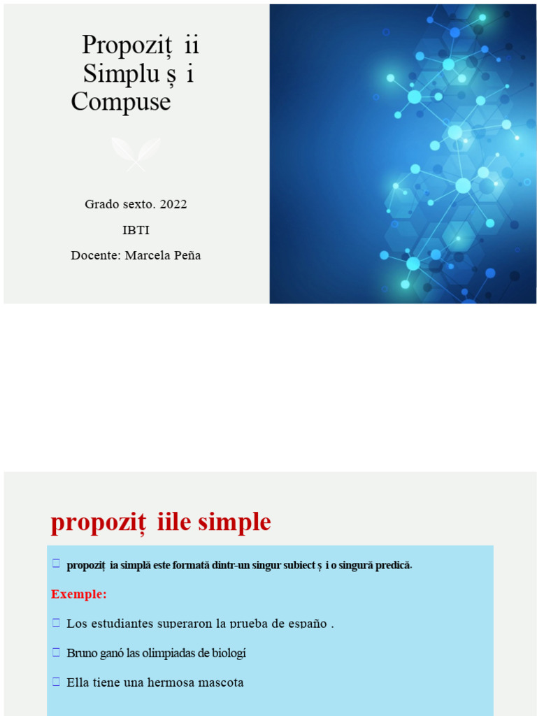 Propoziții simple și COMPUSE Clasa a VI-a | PDF