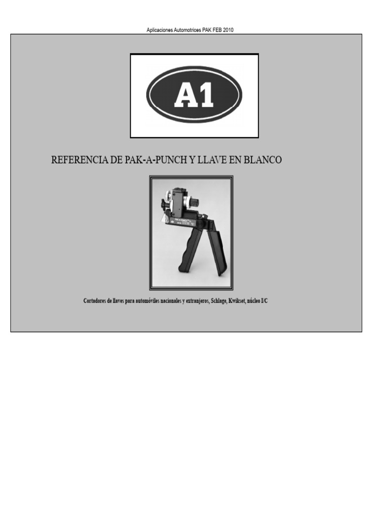GUÍA DE REFERENCIA PAK-A-Punch Y CLAVE | PDF | Industria automotriz ...