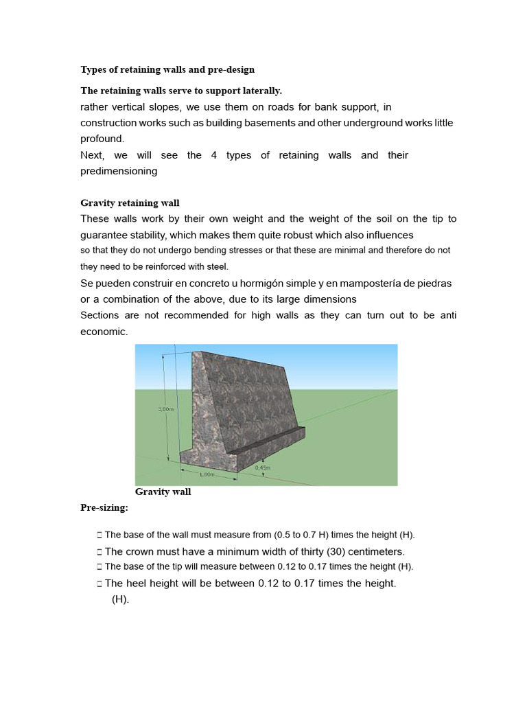 Types and Design of Retaining Walls | PDF | Mechanical Engineering ...