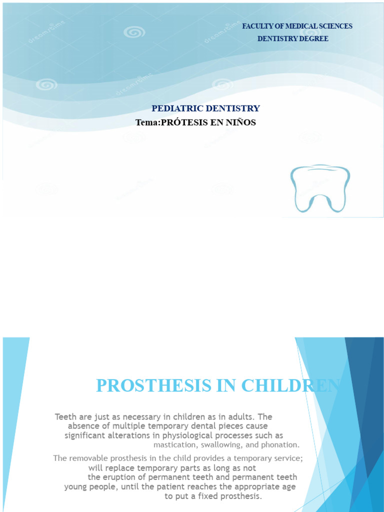 Prosthetics in Children Pediatric Dentistry | PDF | Dentures | Dentistry