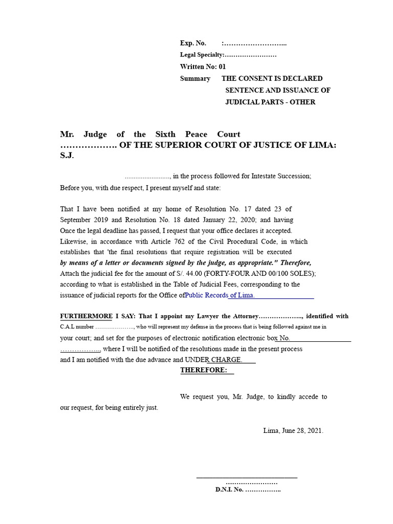 Declare The Sentence Consented | PDF