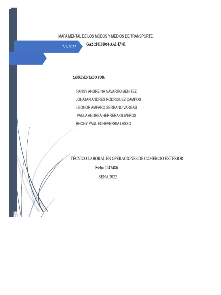 1. MAPA MENTAL DOS MODOS E MEIOS DE TRANSPORTE | PDF | Transporte ...