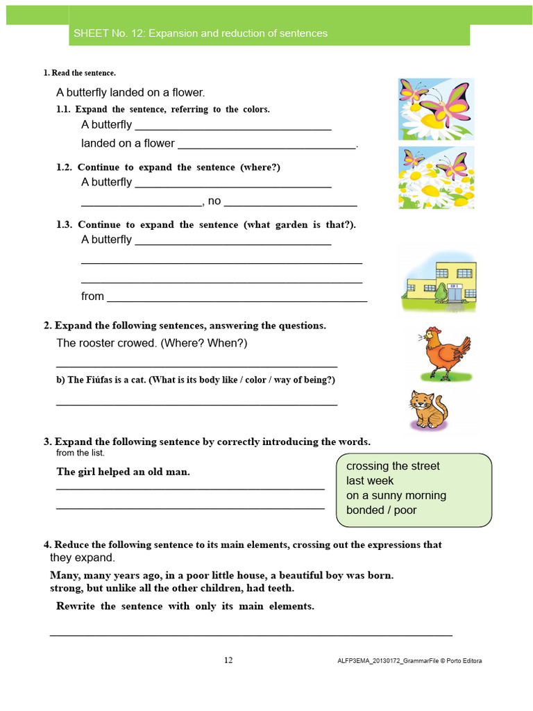 Expansion and Reduction of Sentences | PDF