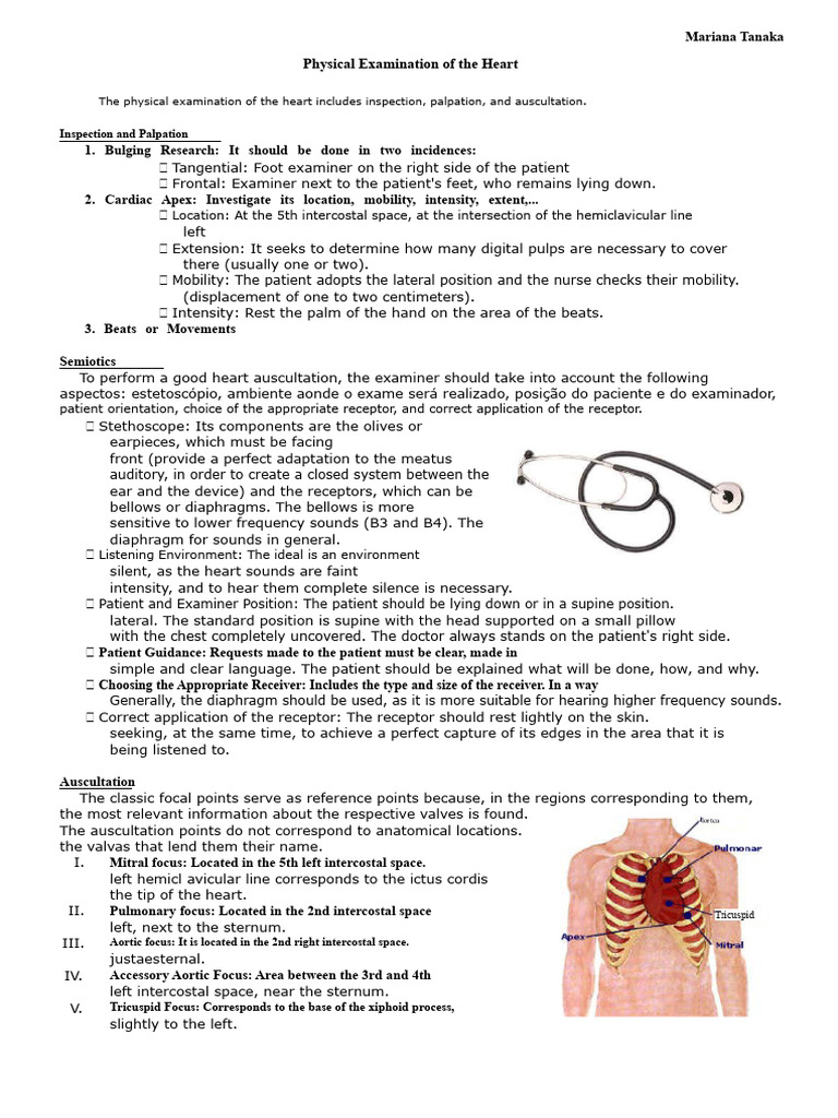 Heart Physical Examination Guide | PDF | Heart Valve | Heart