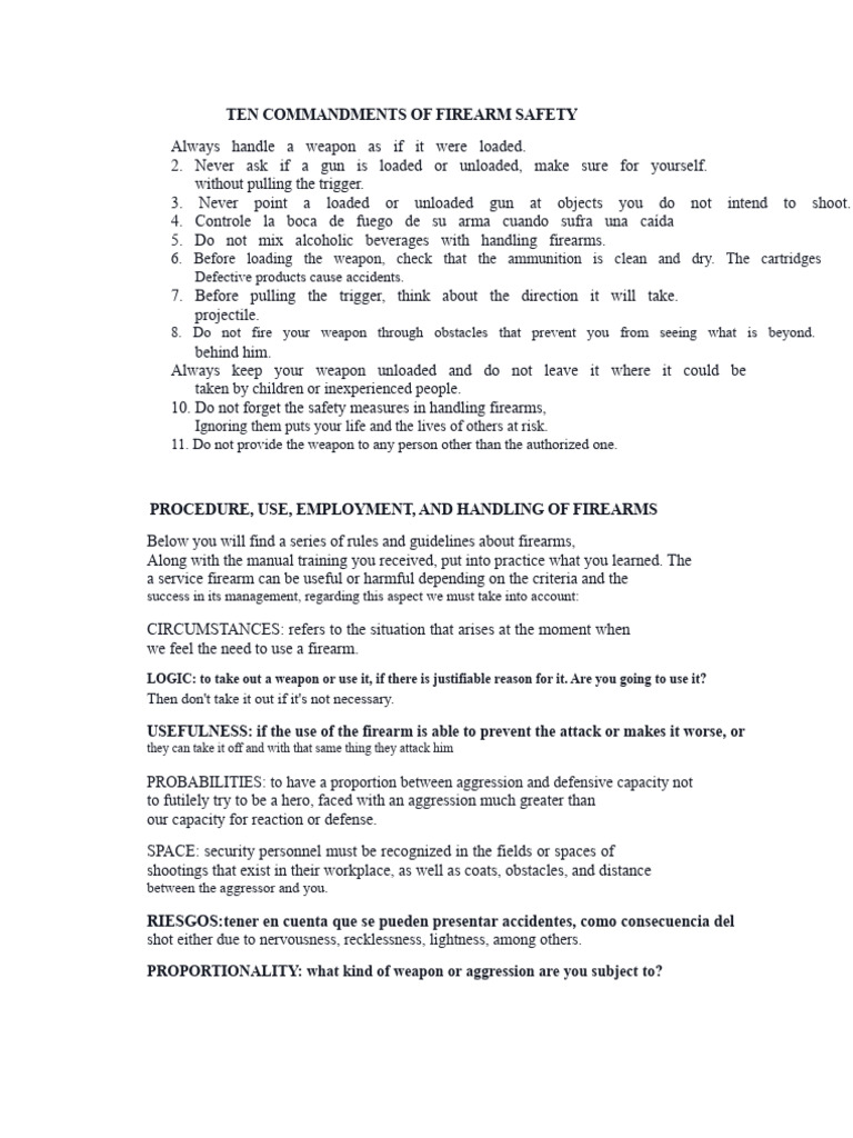 Firearm Safety Guidelines and Rules | PDF