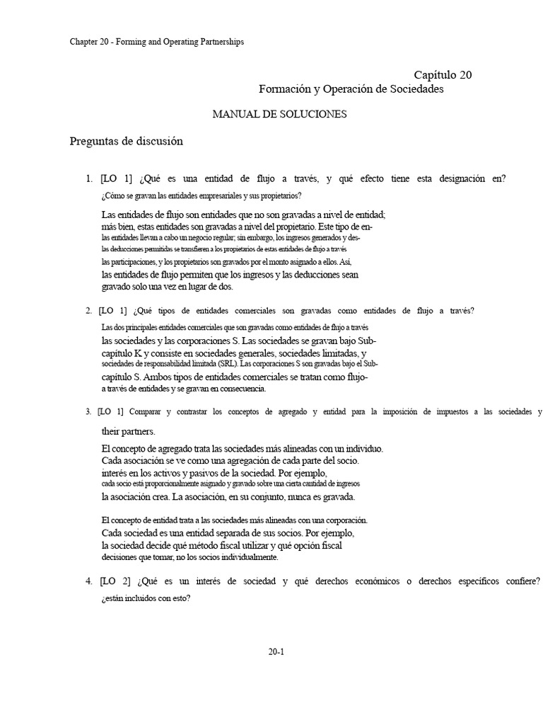 Capítulo 20 de Impuestos Sin Tarea - Formación y Operación de Sociedades | PDF | Deuda | Impuestos