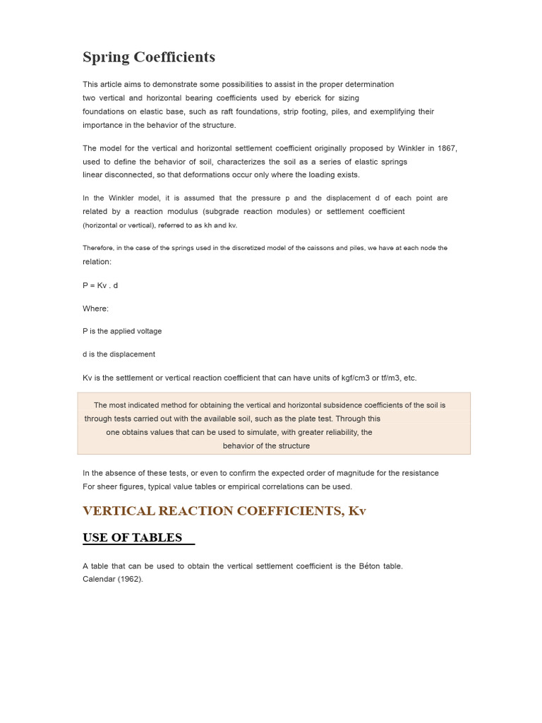 Spring Coefficients | PDF | Elasticity (Physics) | Deformation ...