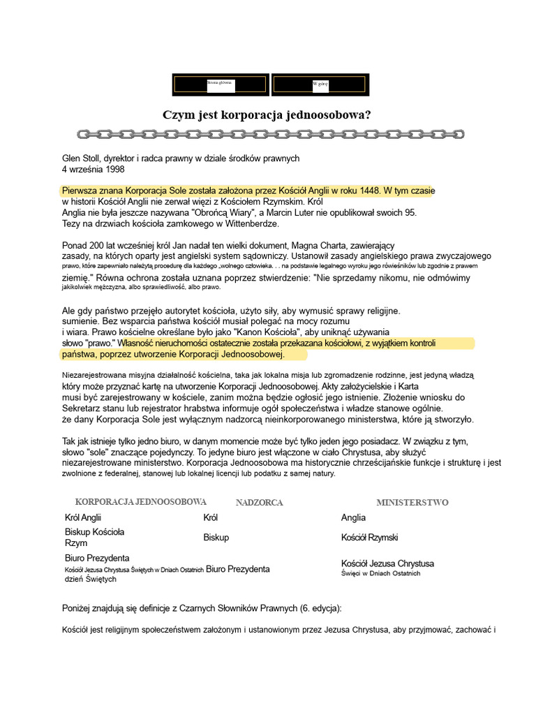 Czym Jest Korporacja Sole | PDF