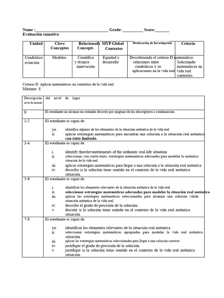 Ecuación cuadrática. Criterio D | PDF | Ecuaciones | Ecuación cuadrática