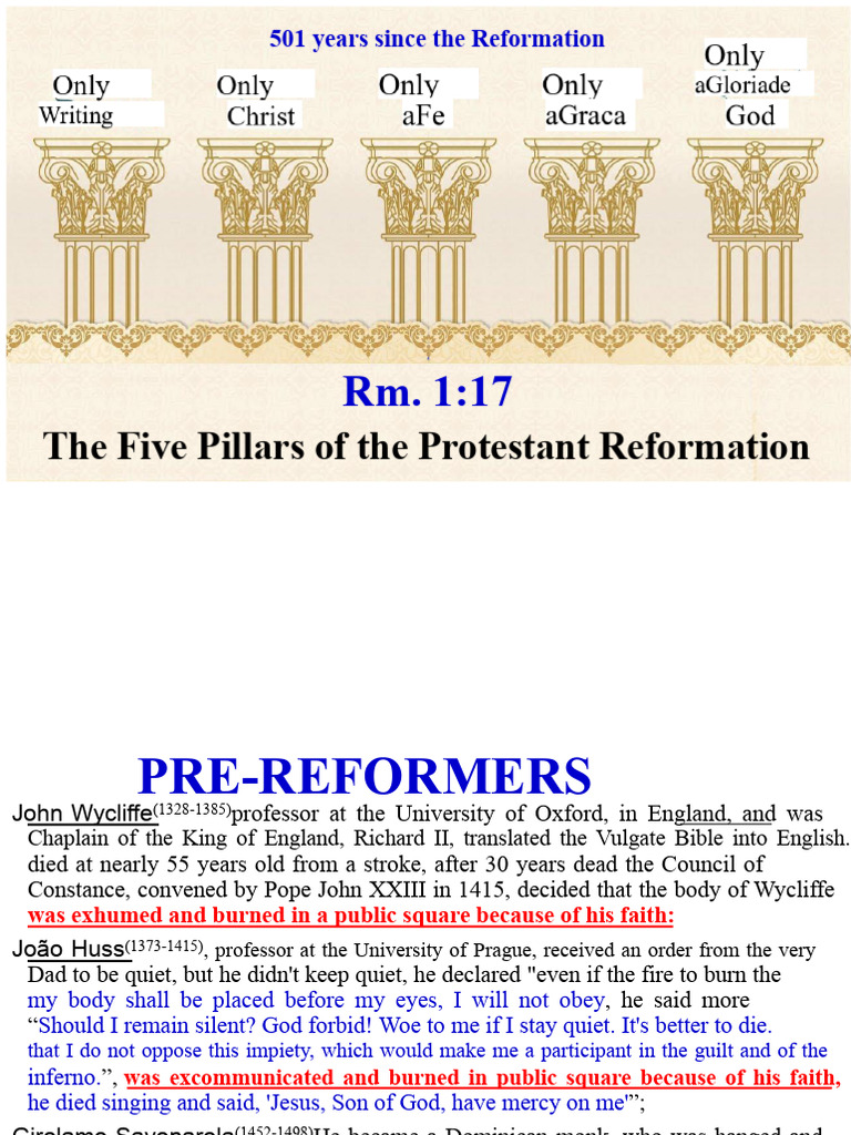 The Five Principles of The Protestant Reformation | PDF | Grace In ...