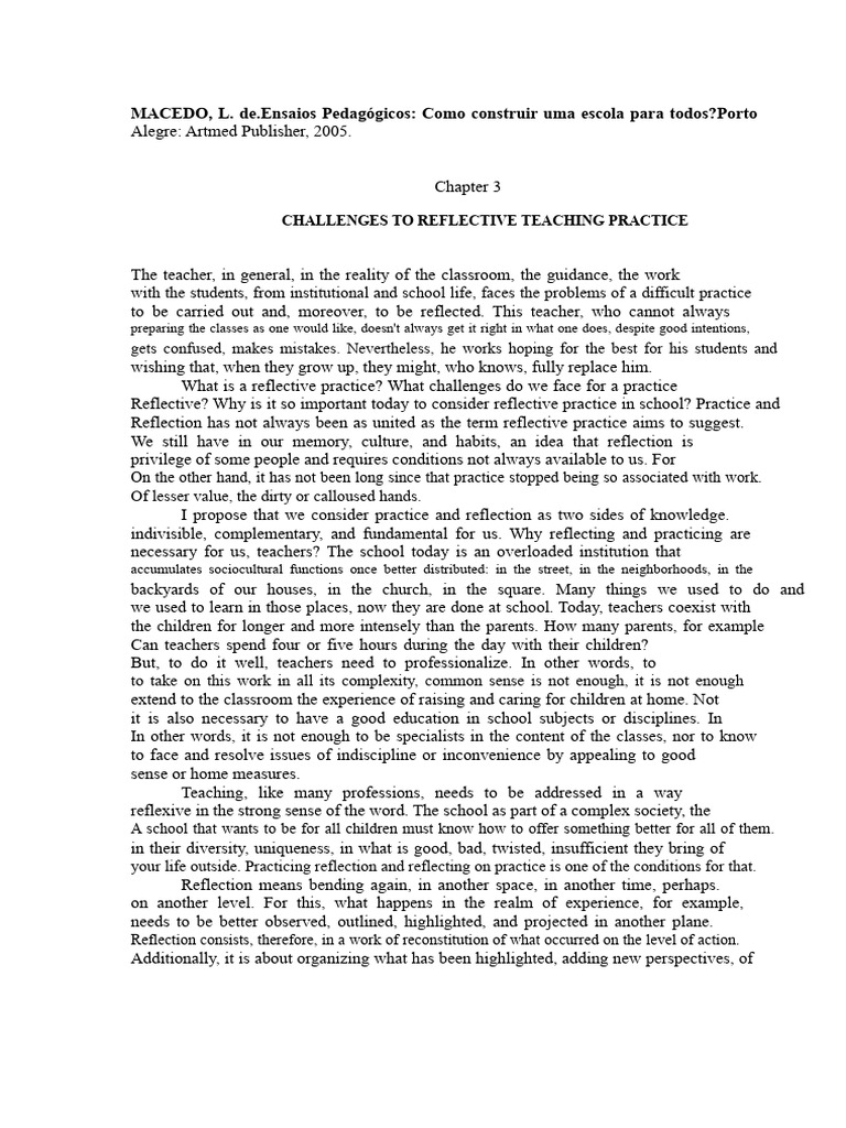 Reflective Teaching Challenges Explained | PDF | Reflective Practice ...