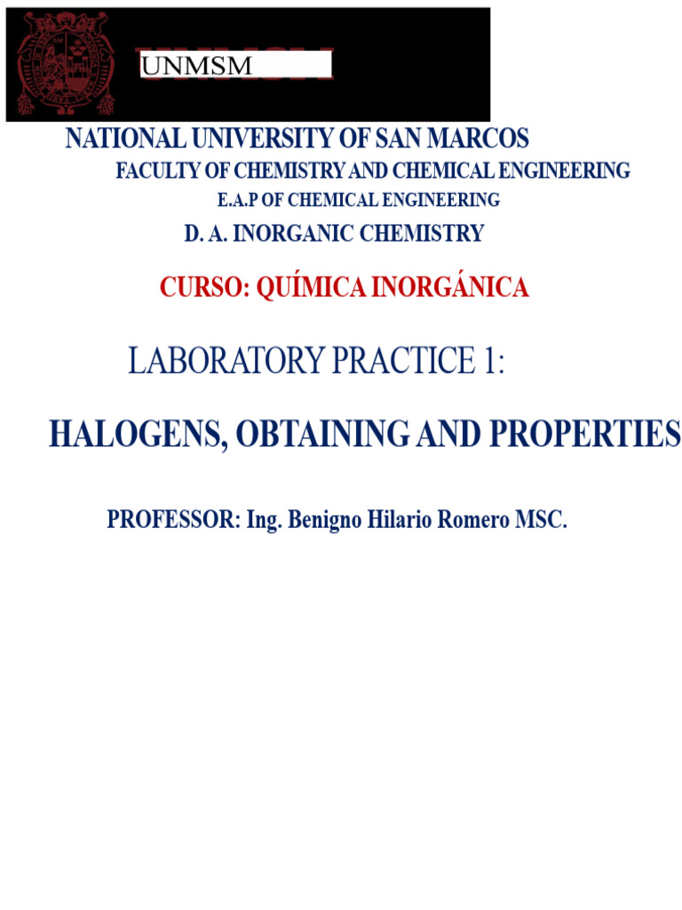 Laboratory Practice 1 - Halogens 2021 | PDF | Chlorine | Iodine