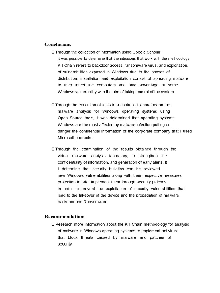 Conclusions and Recommendations (1) | PDF