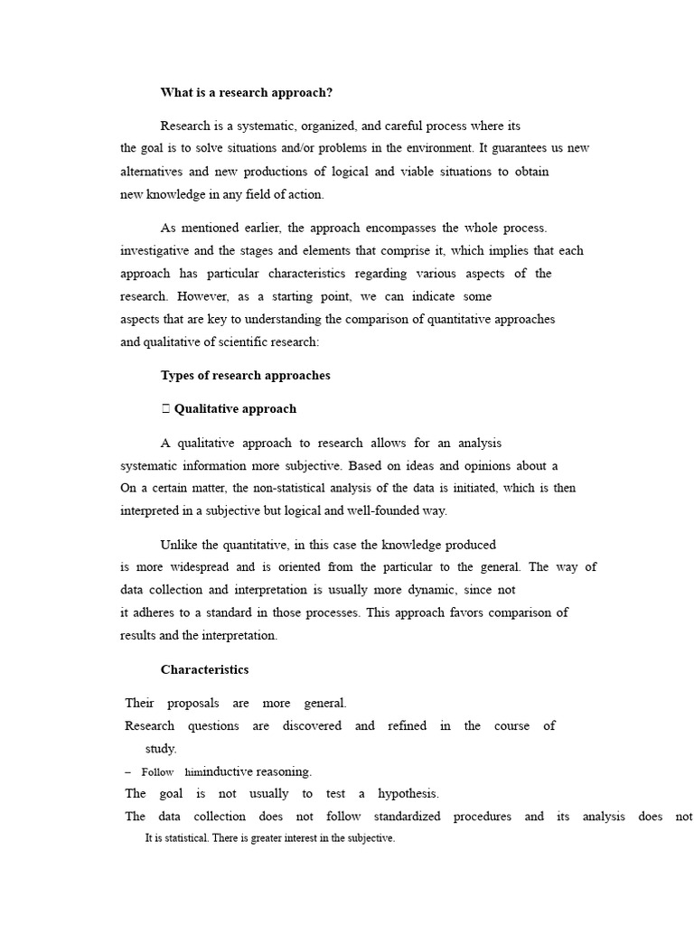 What is a research approach? | PDF | Methodology | Quantitative Research