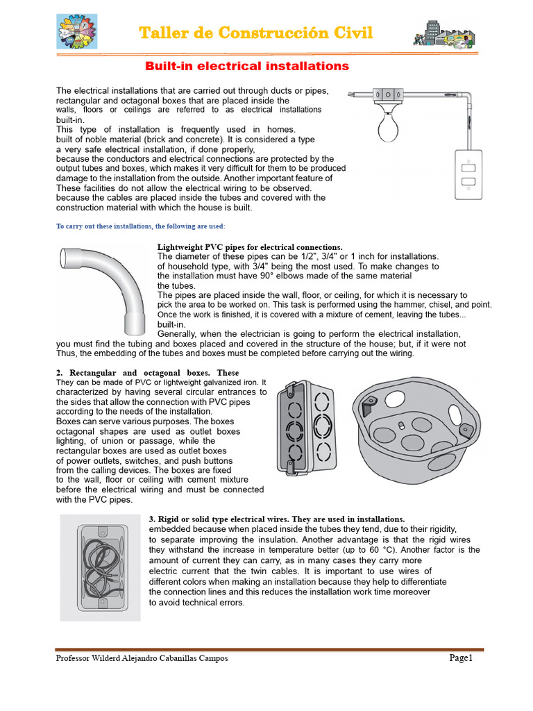 TOPIC - Embedded electrical installations | PDF | Electrical Wiring ...