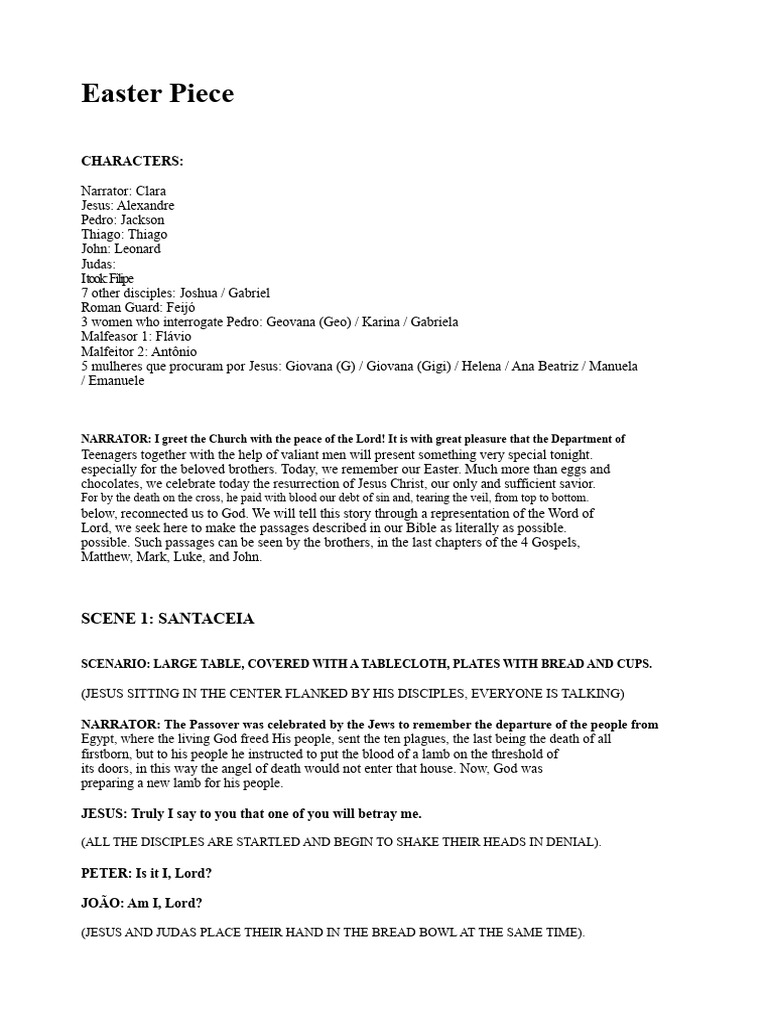 Easter Play Script: The Resurrection Story | PDF | Jesus | Judas Iscariot
